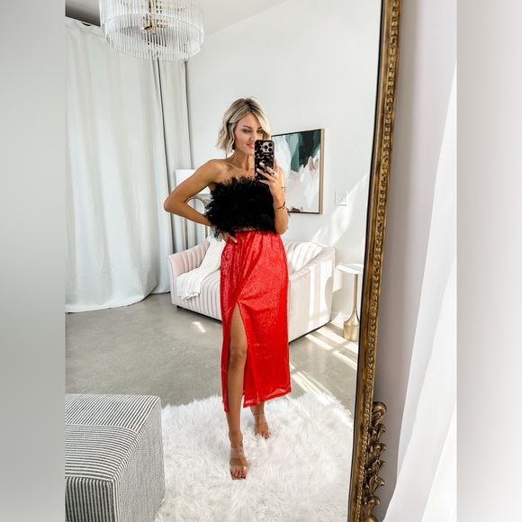 Express | Tops | Express Mesh Ruffle Cropped Tube Top | Poshmark